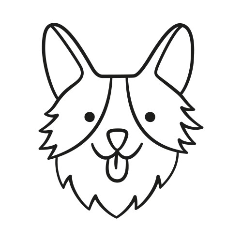 Dog yuck face cartoon coloring page Royalty Free Vector
