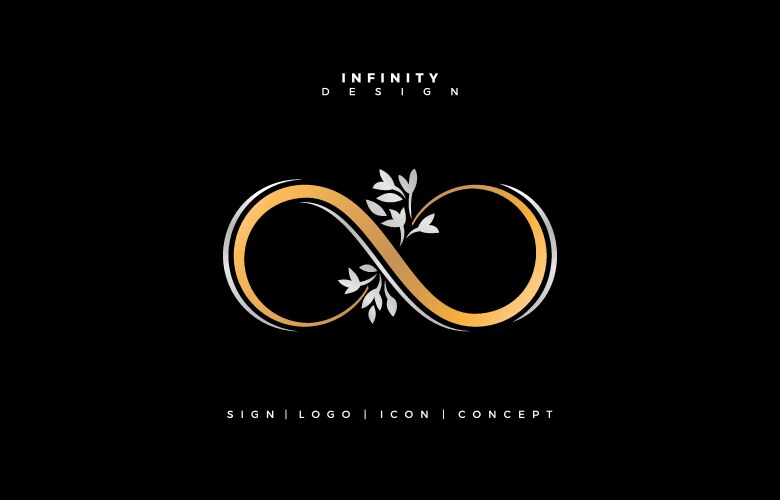 Two hearts and endless loop symbol logo infinity Vector Image