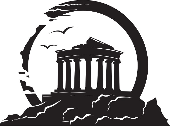 Greek architectural heritage logos in inspiring Vector Image