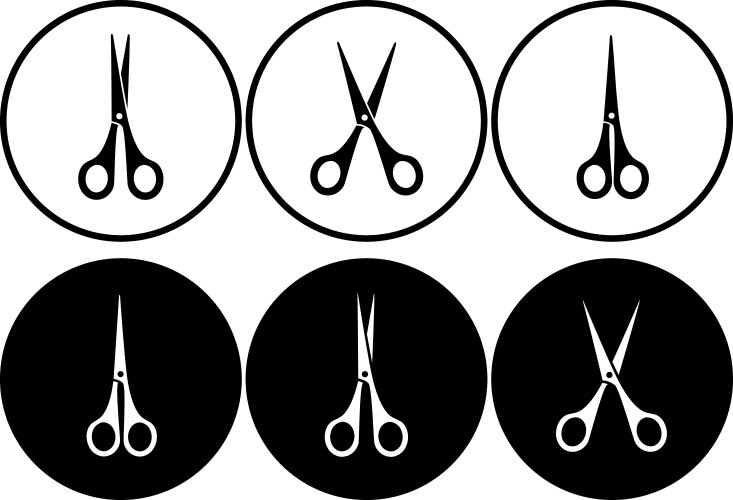 Scissors set in frame Royalty Free Vector Image