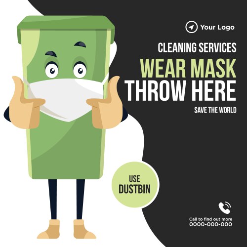Banner design of use dustbin Royalty Free Vector Image