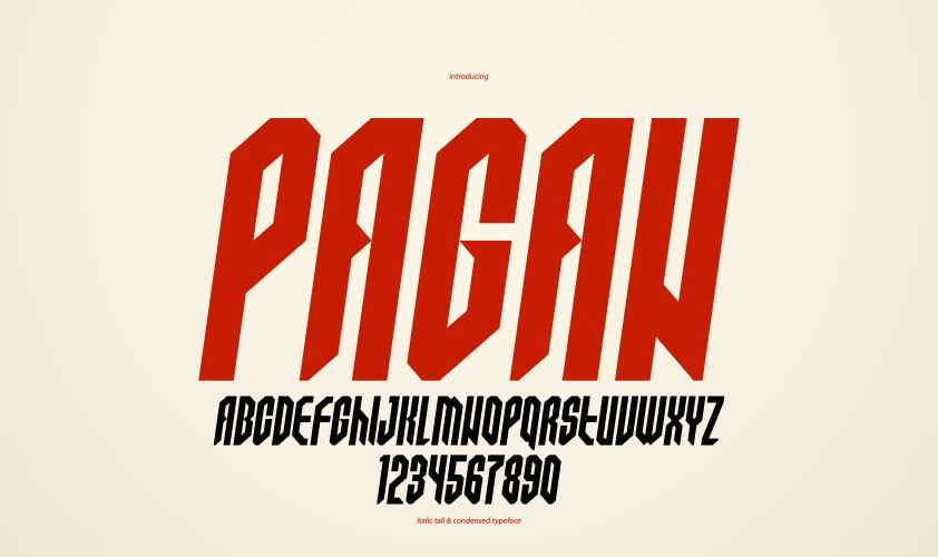 Bold and massive tall heavy geometric font Vector Image