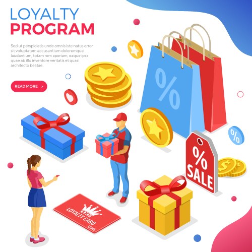 Customer loyalty programs banner Royalty Free Vector Image