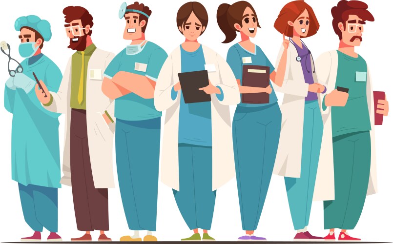 Doctors team hospital Royalty Free Vector Image