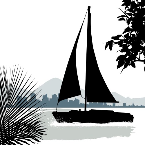 Sailing boat Royalty Free Vector Image - VectorStock