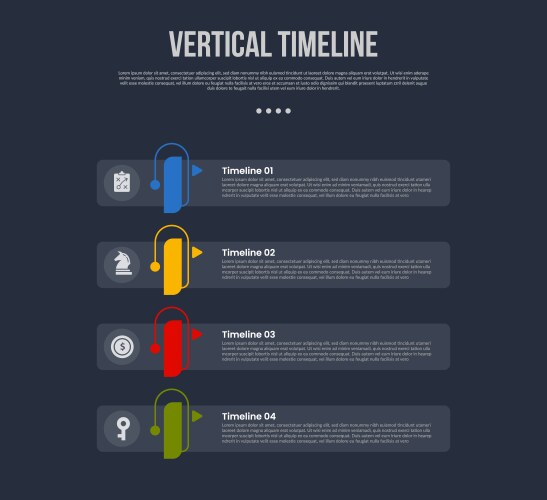Vertical timeline business report infographic Vector Image