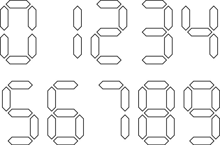 Pink digital numbers seven-segment Royalty Free Vector Image