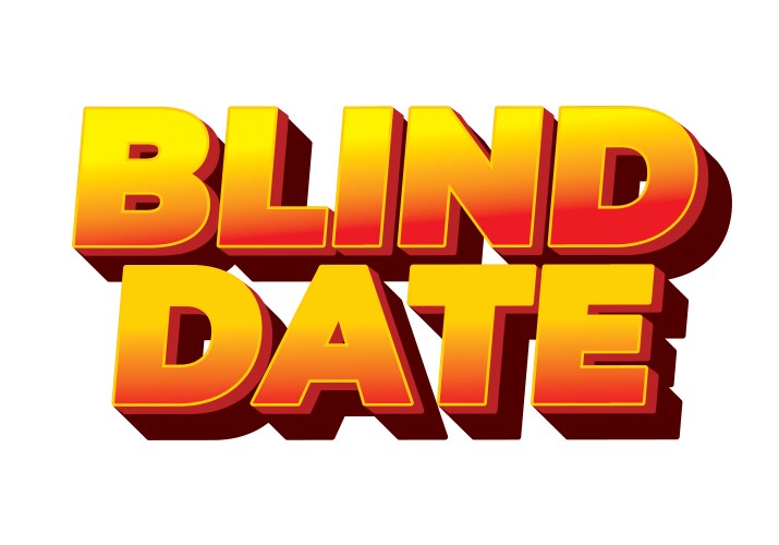 Blind date text effect in 3d style with eye Vector Image