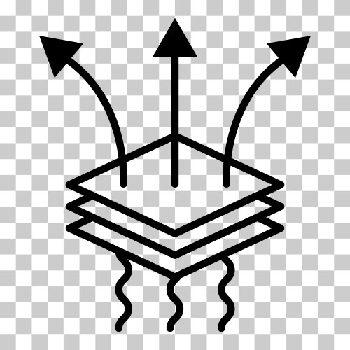 Breathable resistant icon waterproof material Vector Image