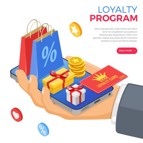 Customer loyalty programs banner Royalty Free Vector Image