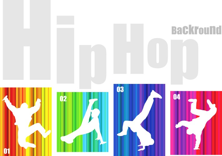Hip Hop Dance Team Clipart. Detailed Vector Illustration Silhouettes