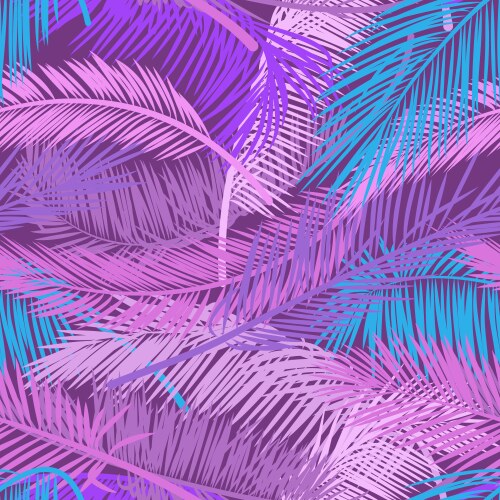 Tropical neon palm leaves seamless pattern floral Vector Image