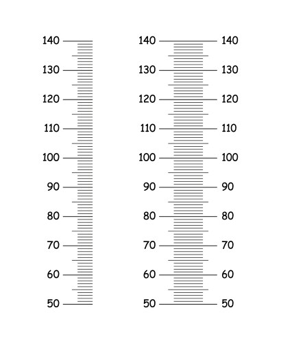 Kids height chart from 60 to 150 centimeters Vector Image