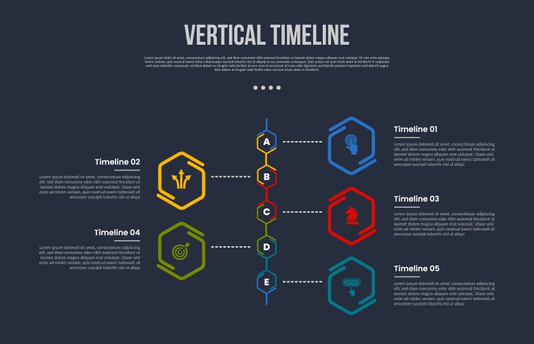 Vertical timeline business report infographic Vector Image