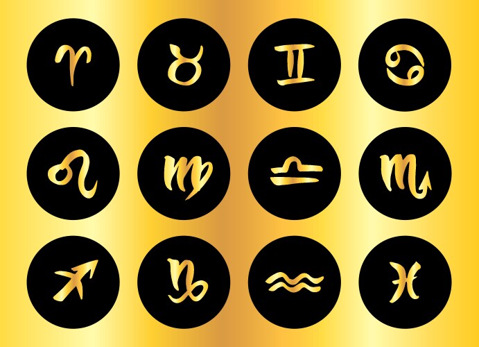 Zodiac signs set Royalty Free Vector Image - VectorStock