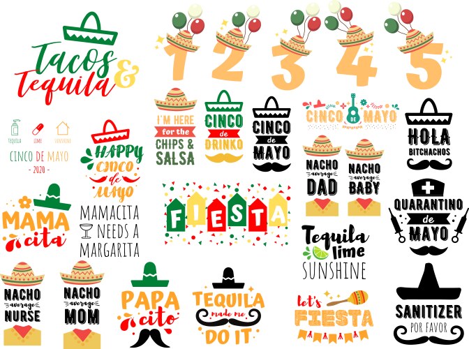 Mexican collection Royalty Free Vector Image - VectorStock