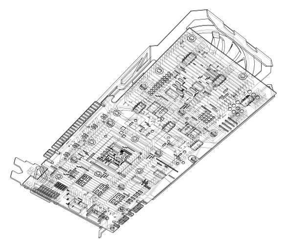Gpu card outline Royalty Free Vector Image - VectorStock