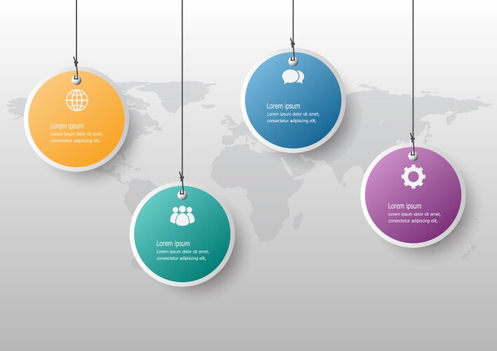 Measuring infographic templates with connected Vector Image