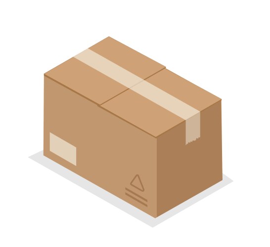 Isometric cardboard box carton closed package Vector Image