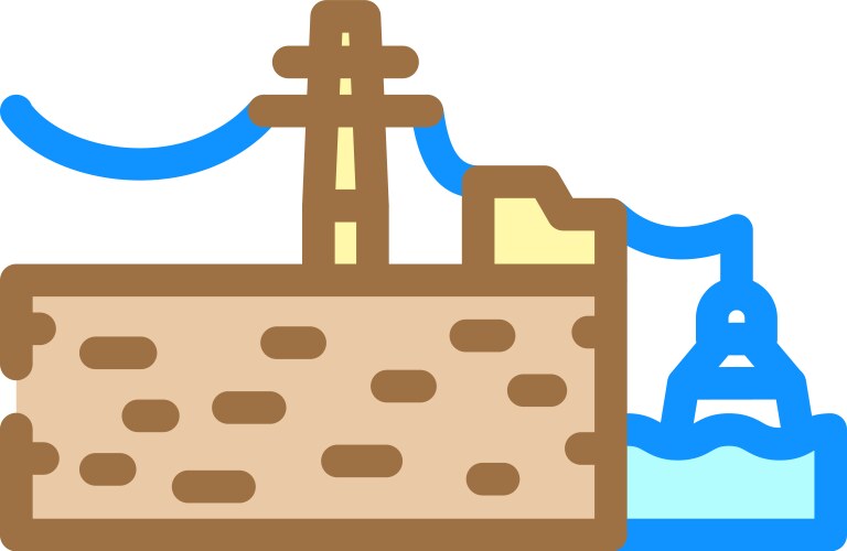 Wave transmission tidal power glyph icon Vector Image Wave transmission tidal power glyph icon Vector Image
