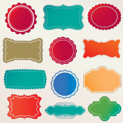 Cute vintage labels set in pastel colors Vector Image