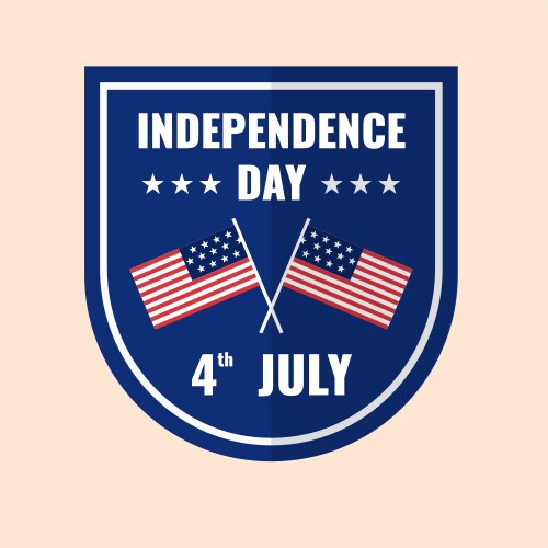 Independence day badge design Royalty Free Vector Image