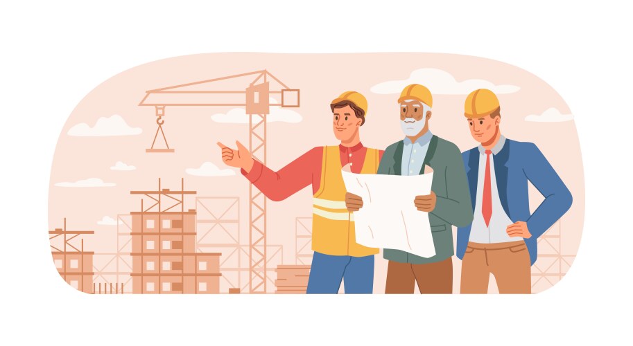 Professional construction workers Royalty Free Vector Image