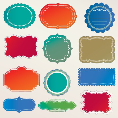 Cute vintage labels set in pastel colors Vector Image