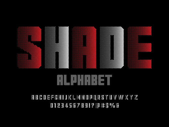 Halftone font Royalty Free Vector Image - VectorStock