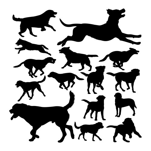 Labrador Running Silhouette Vector Images (over 400)