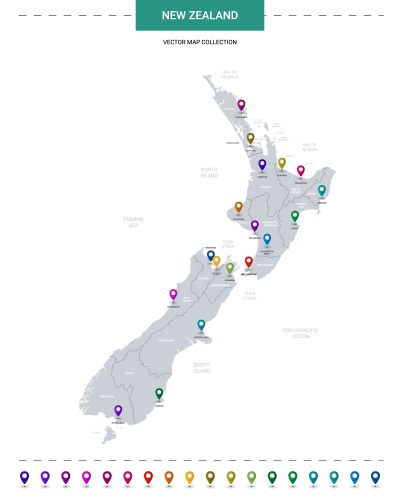 New zealand map with administrative divisions Vector Image