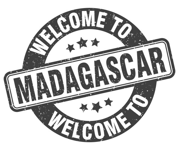 Welcome to madagascar stamp round sign Royalty Free Vector