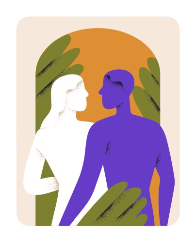 Love couple hugging nose touching affectionate Vector Image