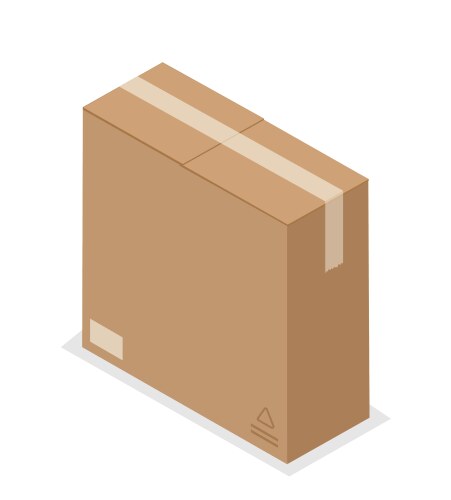 Isometric cardboard box carton closed package Vector Image