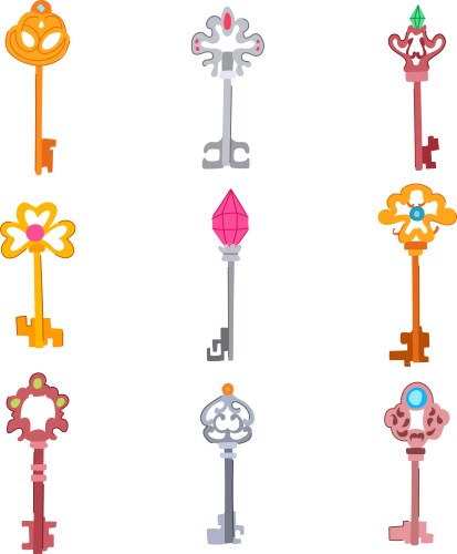 Antique magic key cartoon Royalty Free Vector Image