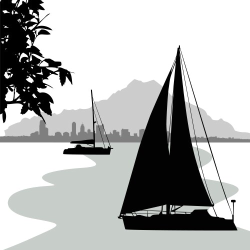 Sailing boat Royalty Free Vector Image - VectorStock