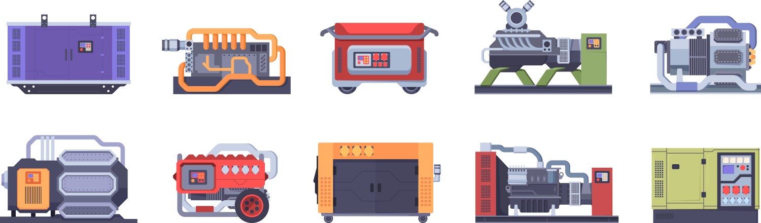 Industrial Generator Set Royalty Free Vector Image