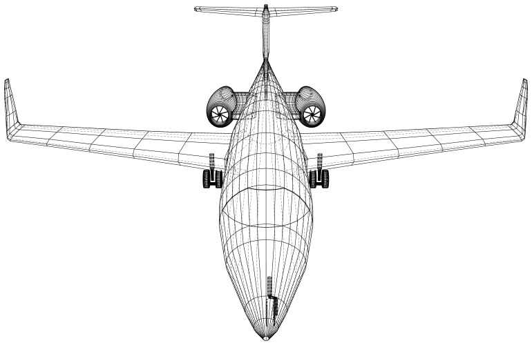 Plane wireframe concept created Royalty Free Vector Image