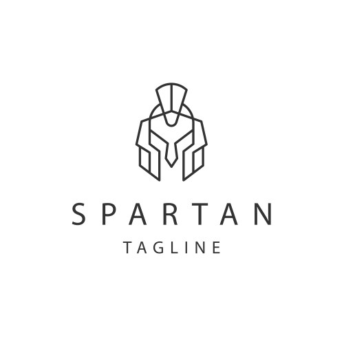 Linear spartan logo Royalty Free Vector Image - VectorStock