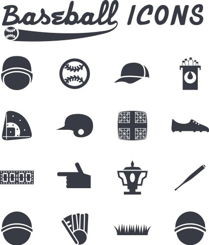Icons baseball team Royalty Free Vector Image - VectorStock
