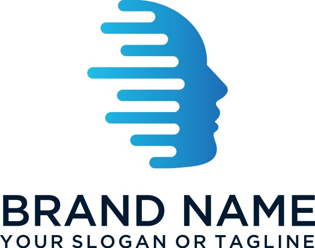 Smart human head logo Royalty Free Vector Image