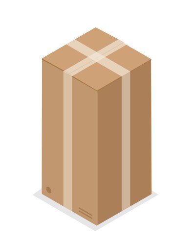 Isometric cardboard box carton closed package Vector Image