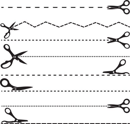 Cutting objects and lines Royalty Free Vector Image