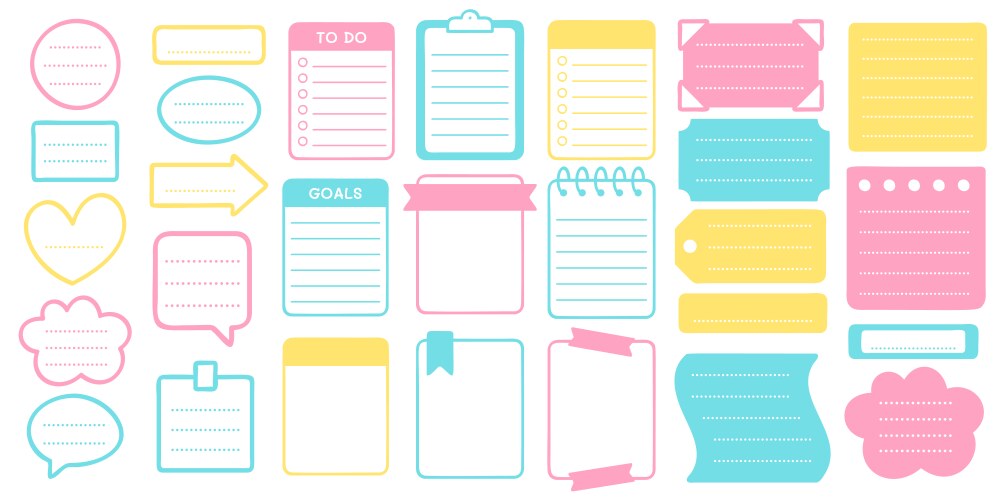 Organizer stickers calendar scrapbook elements Vector Image