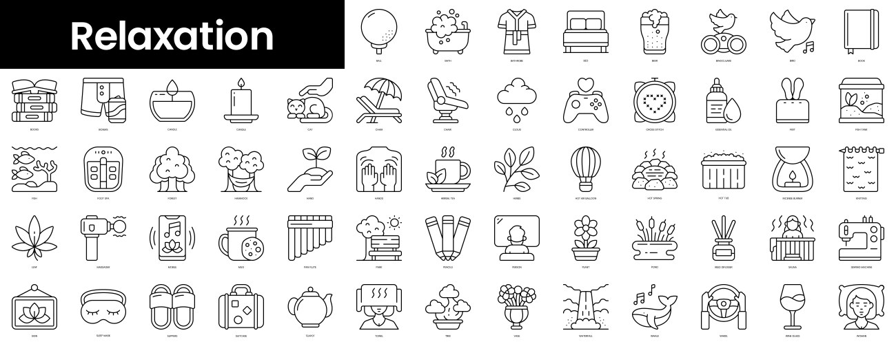 Set of outline boxing icons minimalist thin Vector Image