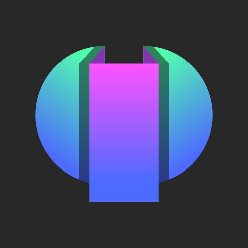 Broken round logo isometric geometric shapes Vector Image