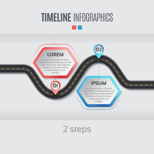 Navigation map infographic 2 steps timeline Vector Image