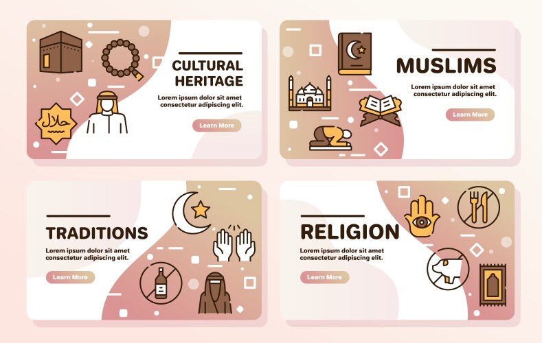 Islam icon with religion and culture symbol Vector Image