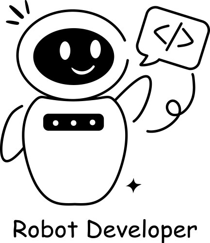 Developer bot Royalty Free Vector Image - VectorStock