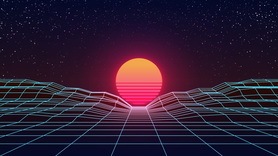 Retro Synthwave Sun Vector Images (over 1,100)
